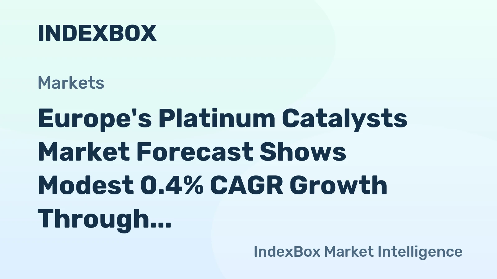 Europe's Platinum Catalysts Market Forecast Shows Modest 0.4% CAGR Growth Through 2035