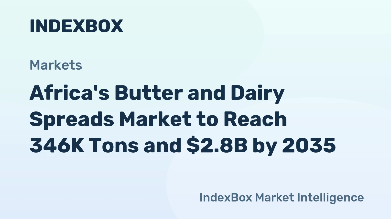Africa's Butter and Dairy Spreads Market to Reach 346K Tons and $2.8B by 2035