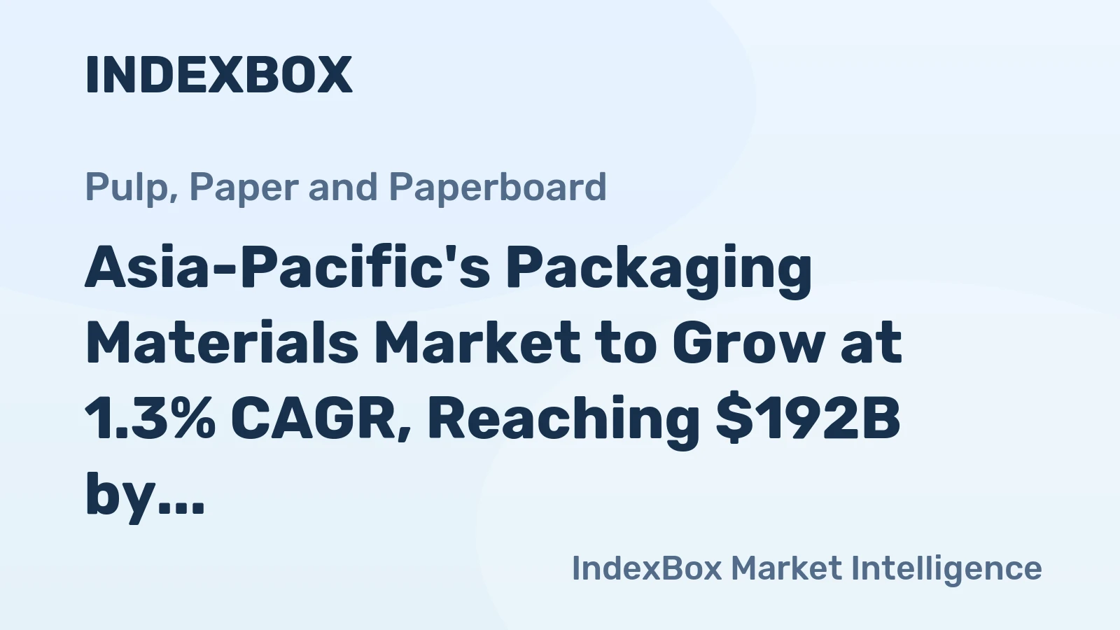 Asia-Pacific's Packaging Materials Market to Grow at 1.3% CAGR, Reaching $192B by 2035