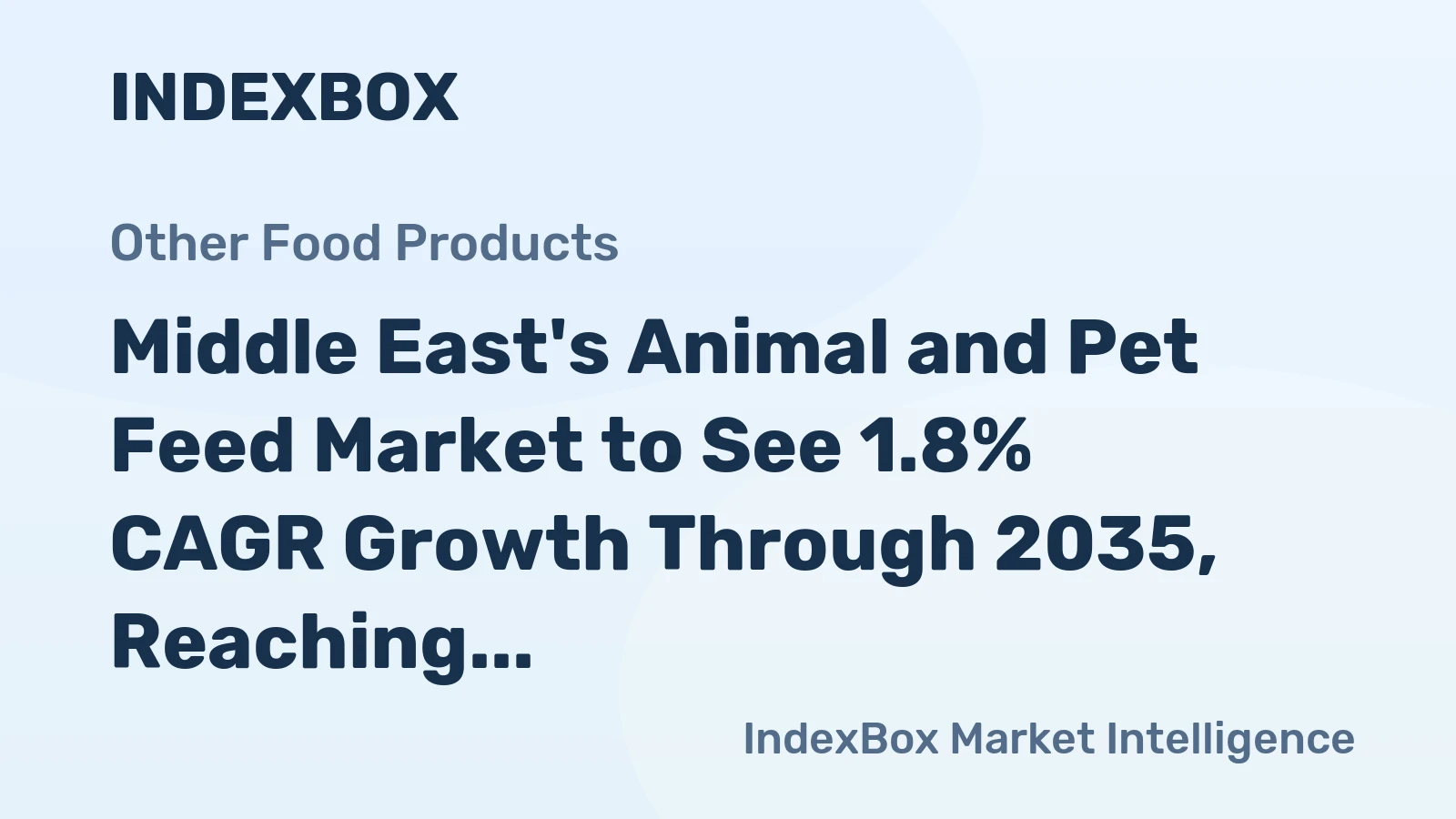 Middle East's Animal and Pet Feed Market to See 1.8% CAGR Growth Through 2035, Reaching $69.9B