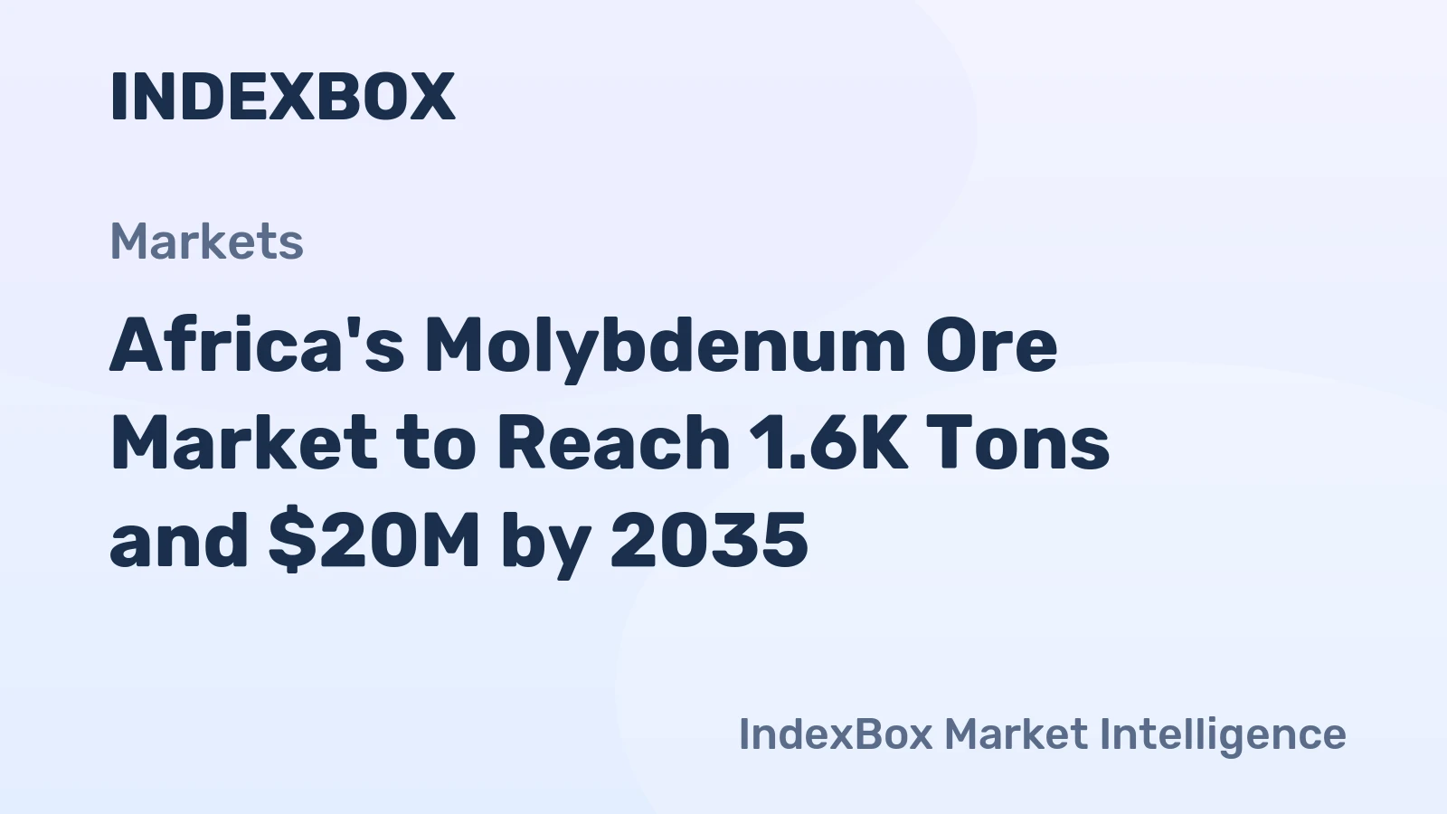 Africa's Molybdenum Ore Market to Reach 1.6K Tons and $20M by 2035
