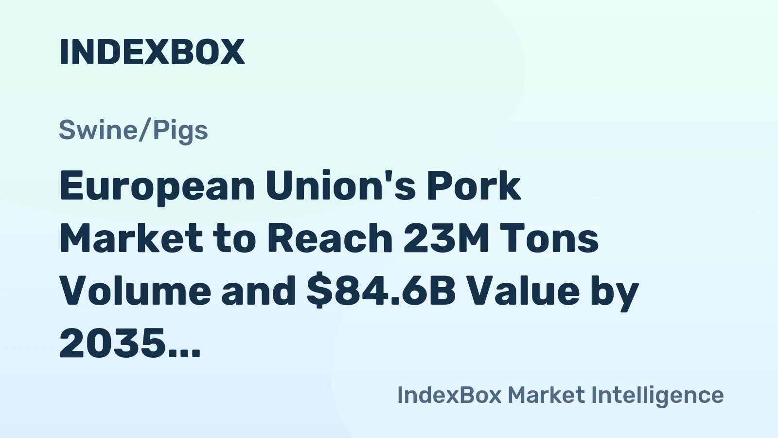 European Union's Pork Market to Reach 23M Tons Volume and $84.6B Value by 2035