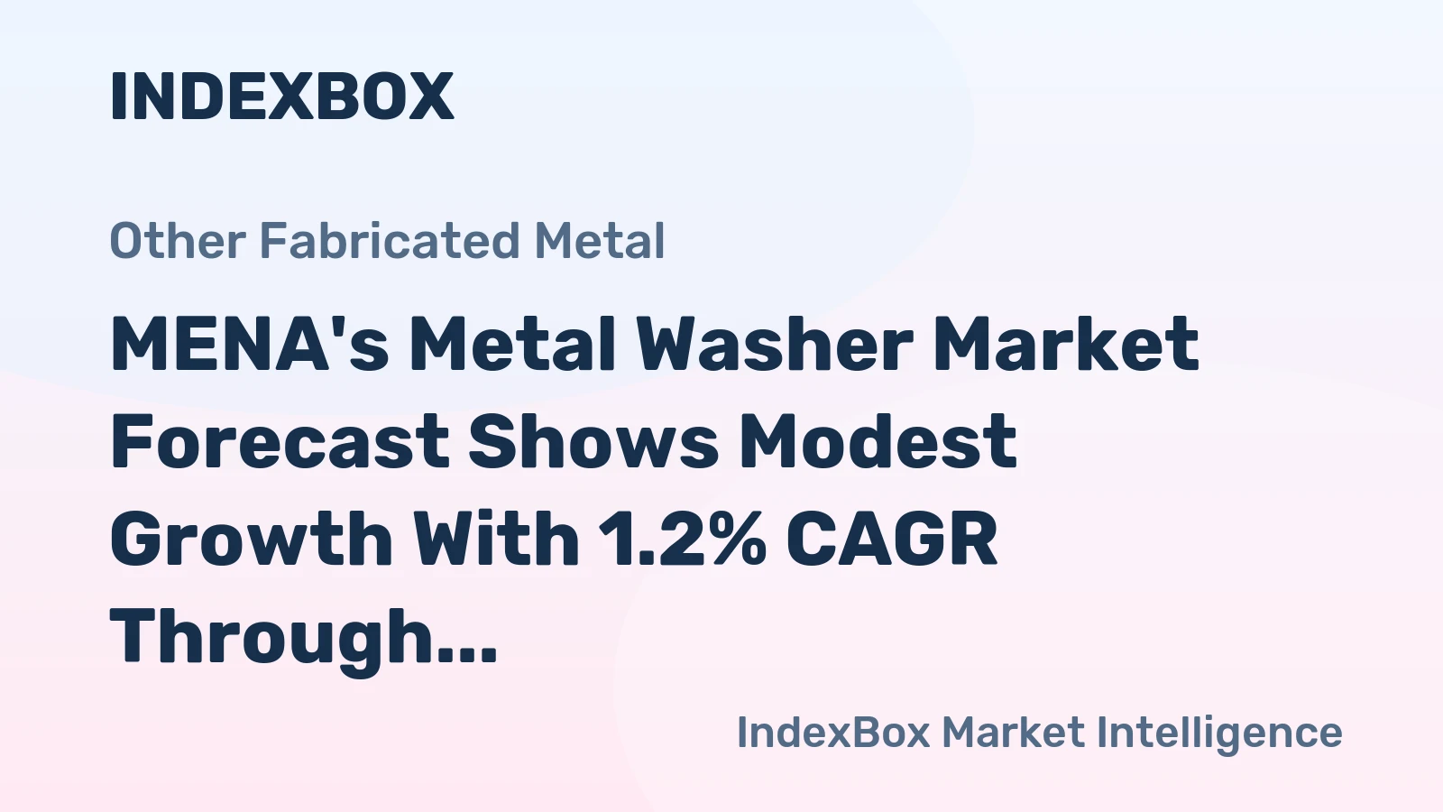 MENA's Metal Washer Market Forecast Shows Modest Growth With 1.2% CAGR Through 2035