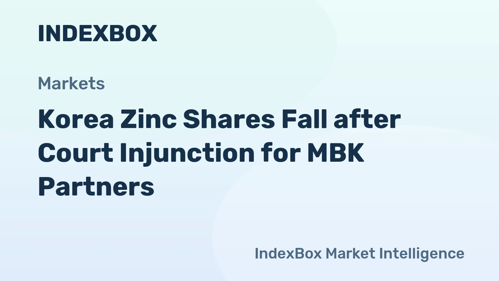 Korea Zinc Shares Fall after Court Injunction for MBK Partners