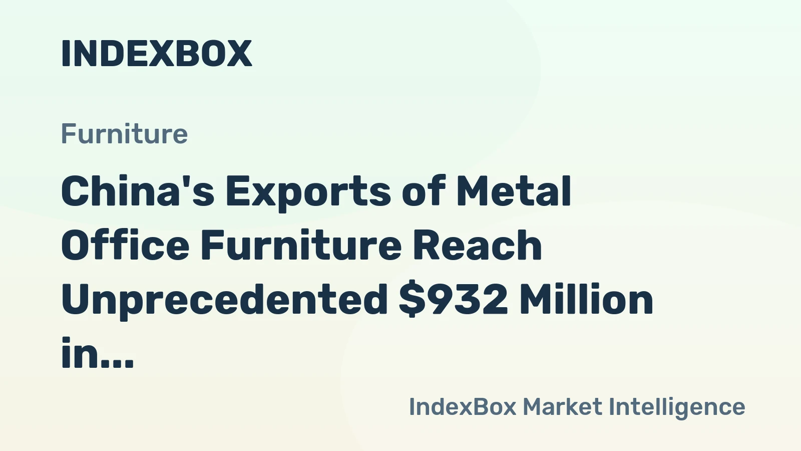 China's Exports of Metal Office Furniture Reach Unprecedented $932 Million in 2024