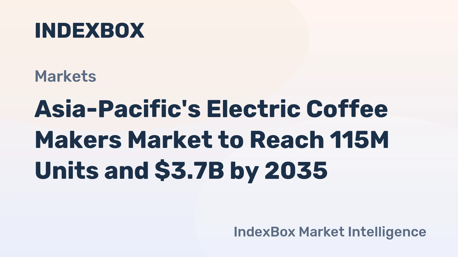 Asia-Pacific's Electric Coffee Makers Market to Reach 115M Units and $3.7B by 2035