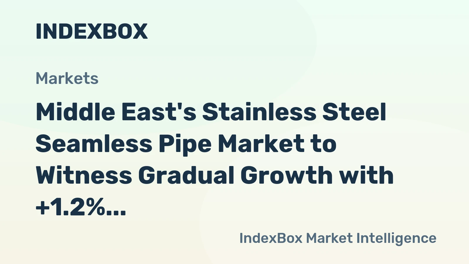 Middle East's Stainless Steel Seamless Pipe Market to Witness Gradual Growth with +1.2% CAGR from 2024 to 2035