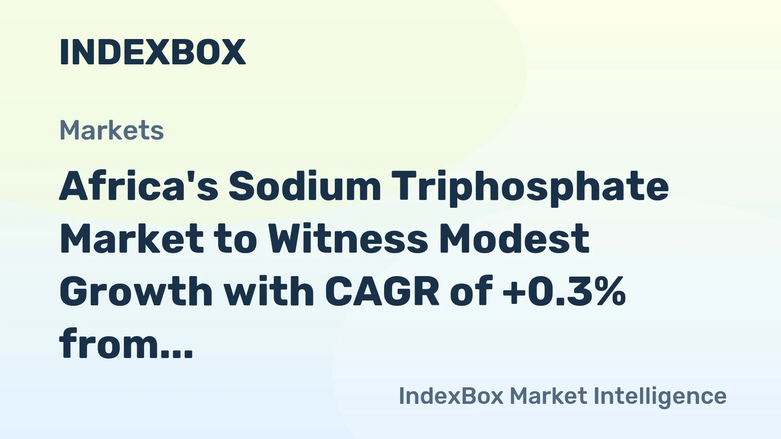 Africa's Sodium Triphosphate Market to Witness Modest Growth with CAGR of +0.3% from 2024 to 2035