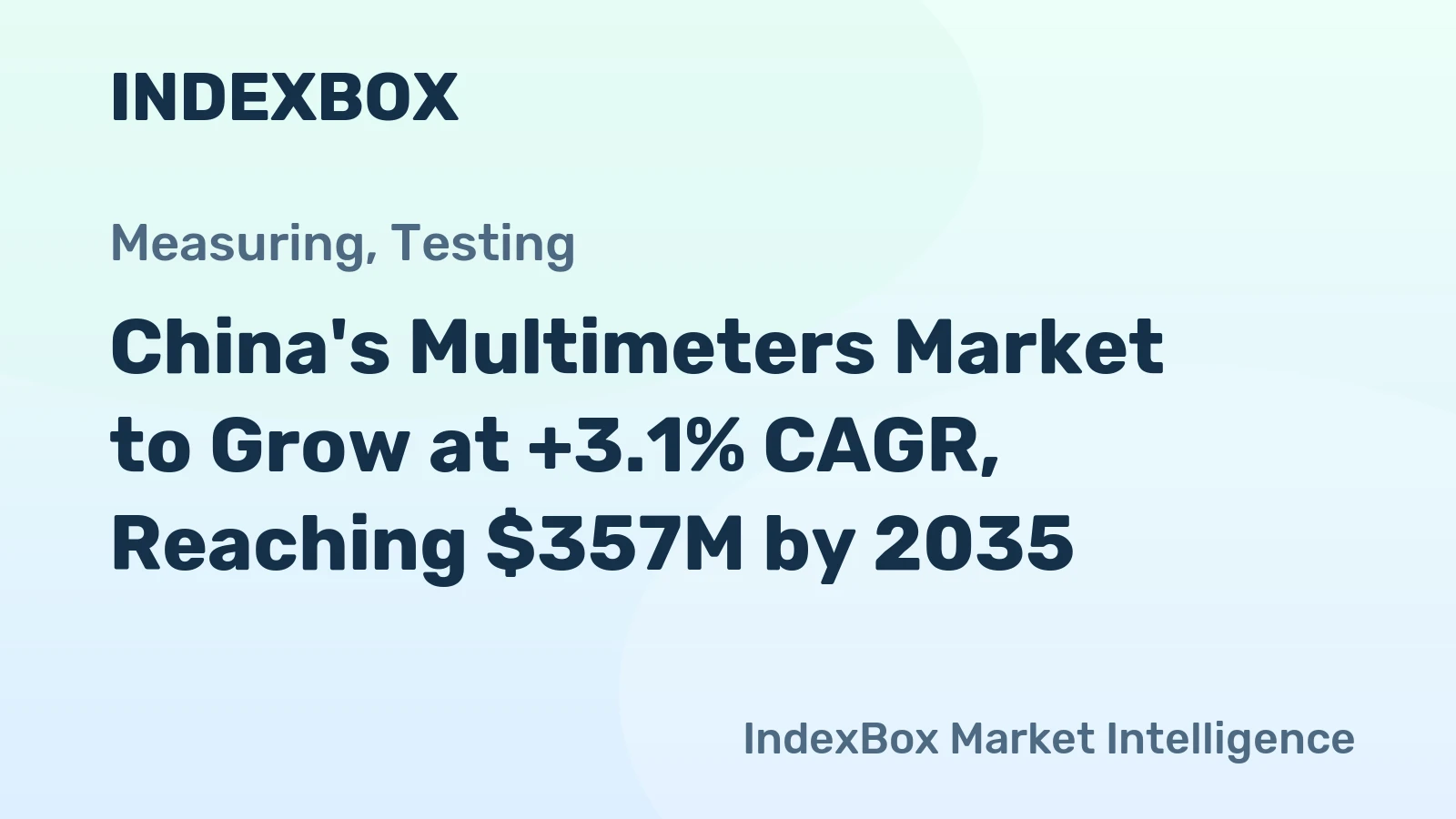 China's Multimeters Market to Grow at +3.1% CAGR, Reaching $357M by 2035