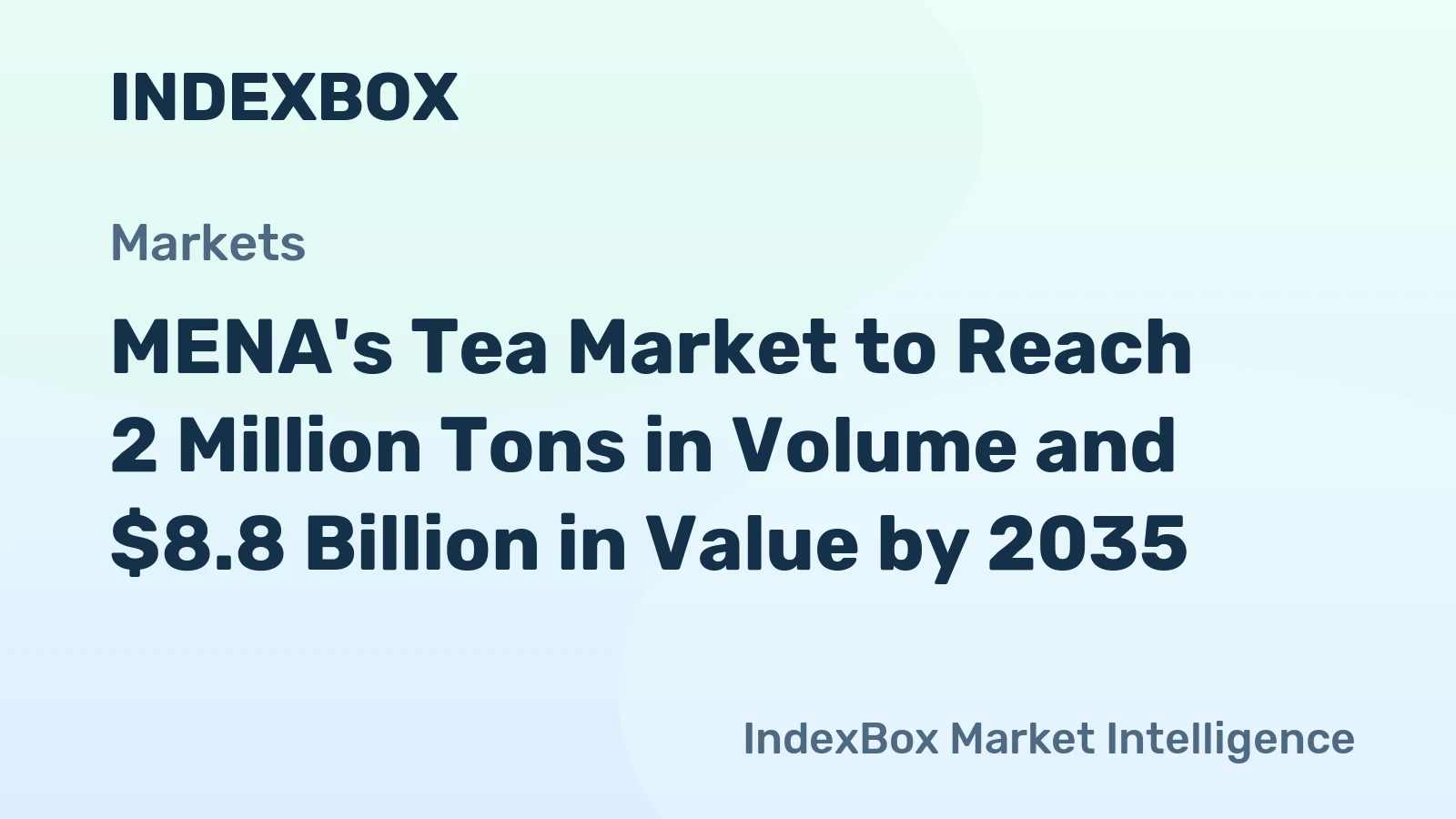 MENA's Tea Market to Reach 2 Million Tons in Volume and $8.8 Billion in Value by 2035