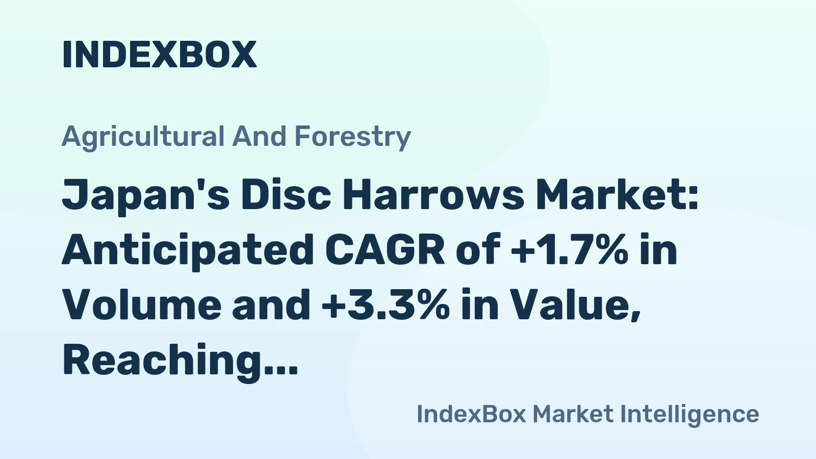 Japan's Disc Harrows Market: Anticipated CAGR of +1.7% in Volume and +3.3% in Value, Reaching 2.3K Units and $9.7M by 2035