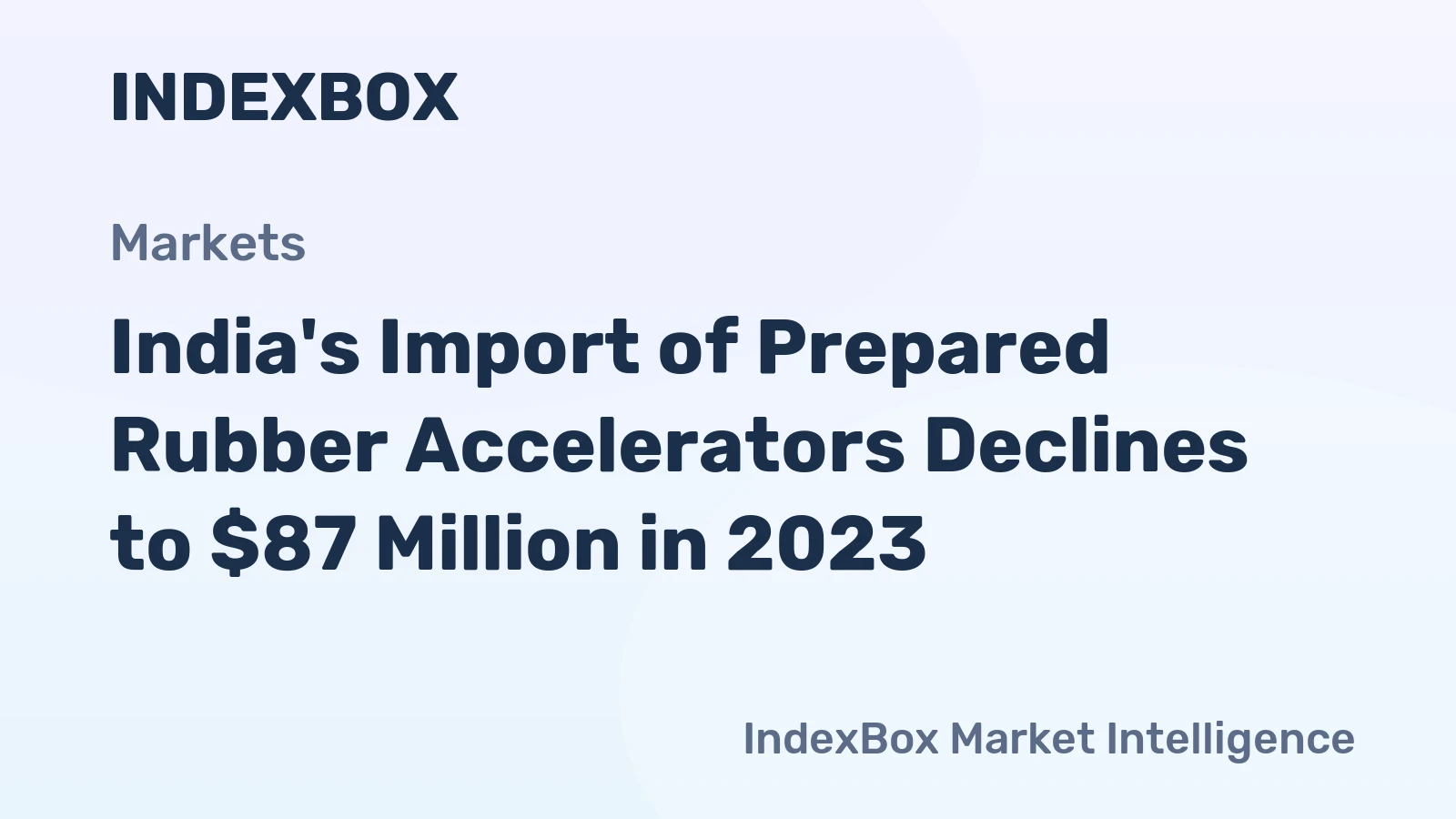 India's Import of Prepared Rubber Accelerators Declines to $87 Million in 2023