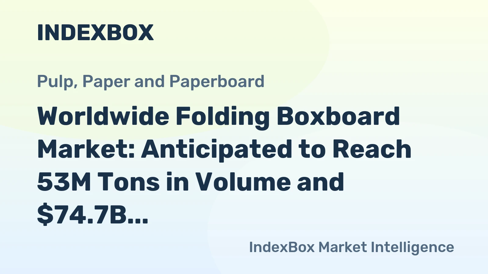 Worldwide Folding Boxboard Market: Anticipated to Reach 53M Tons in Volume and $74.7B in Value by 2035