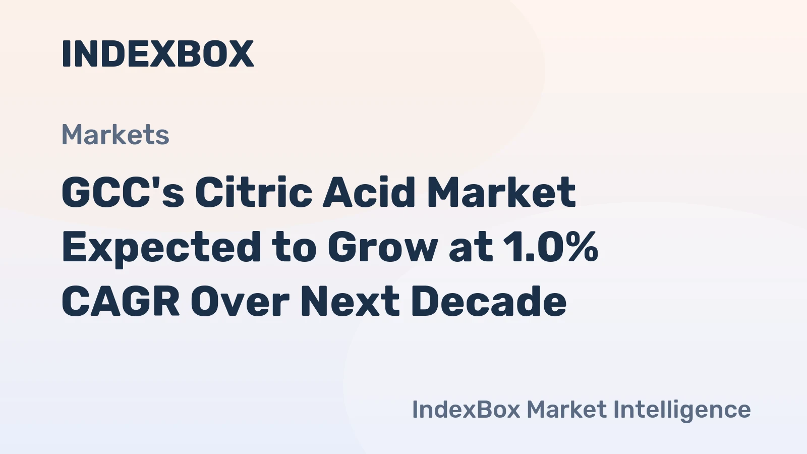 GCC's Citric Acid Market Expected to Grow at 1.0% CAGR Over Next Decade