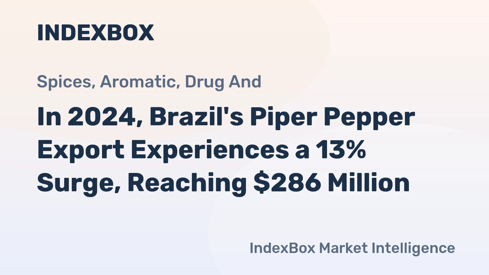 In 2024, Brazil's Piper Pepper Export Experiences a 13% Surge, Reaching $286 Million