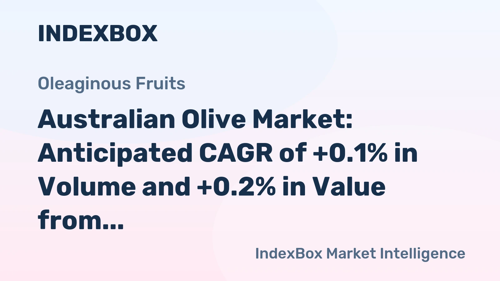 Australian Olive Market: Anticipated CAGR of +0.1% in Volume and +0.2% in Value from 2024-2035