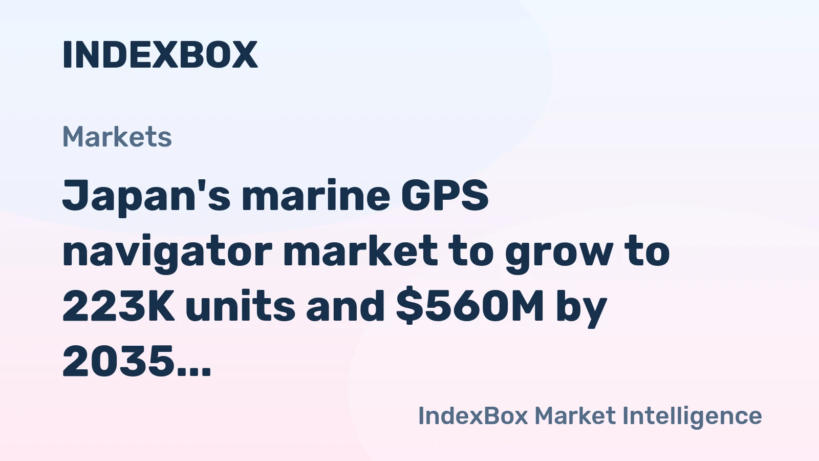 Japan's marine GPS navigator market to grow to 223K units and $560M by 2035, driven by sustained demand.