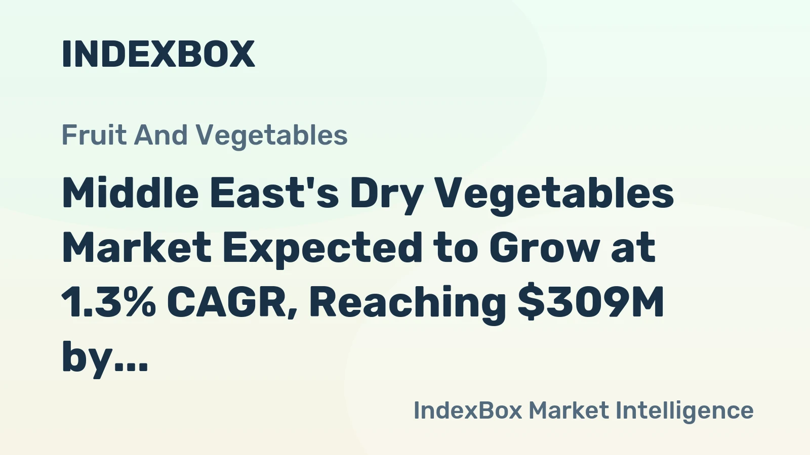 Middle East's Dry Vegetables Market Expected to Grow at 1.3% CAGR, Reaching $309M by 2035