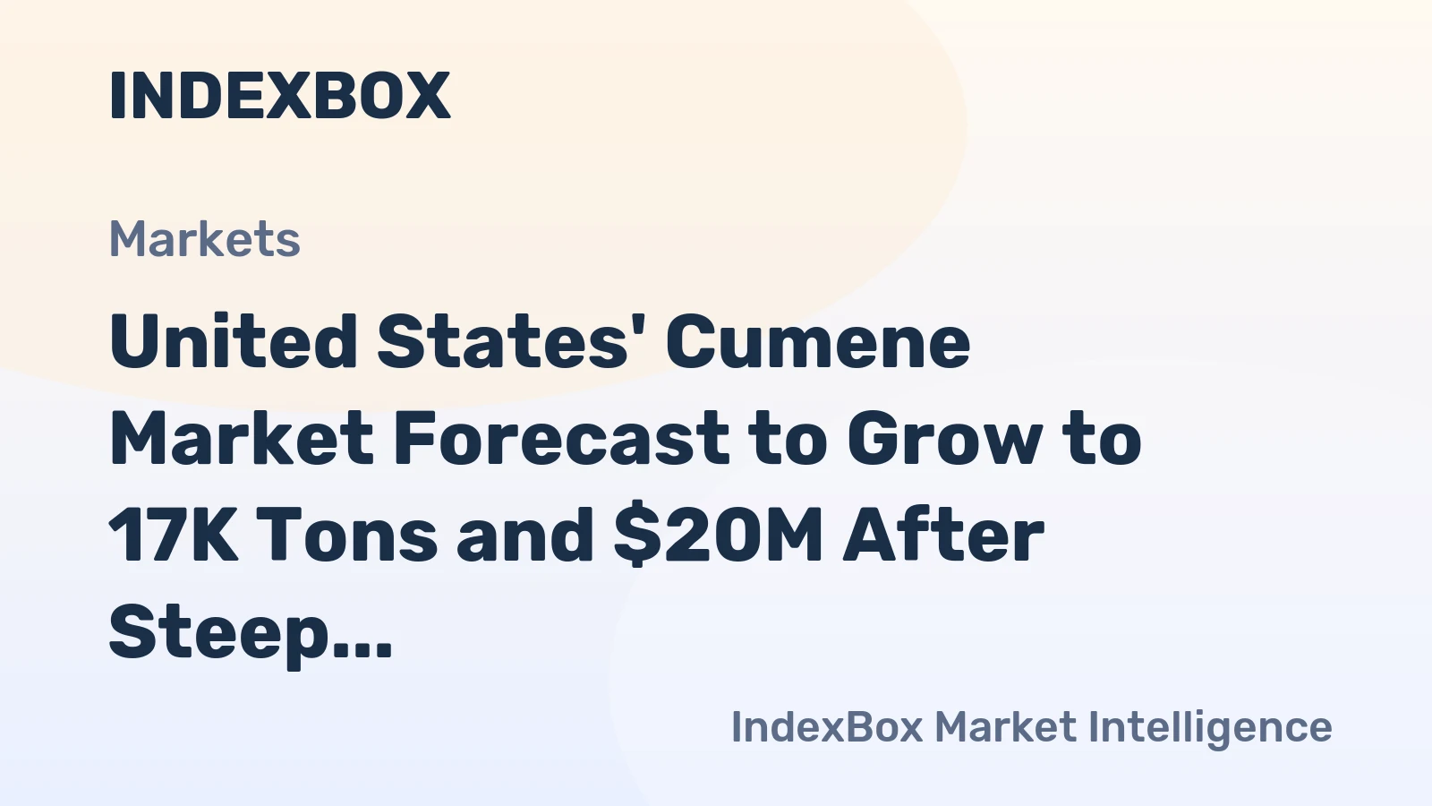 United States' Cumene Market Forecast to Grow to 17K Tons and $20M After Steep 2024 Decline