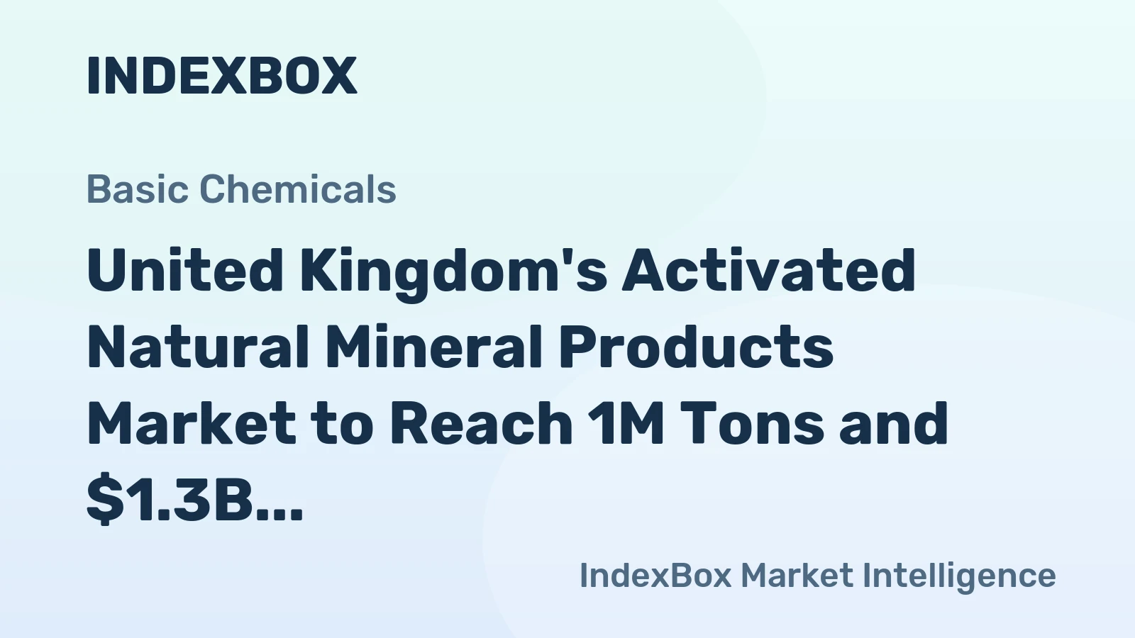 United Kingdom's Activated Natural Mineral Products Market to Reach 1M Tons and $1.3B by 2035