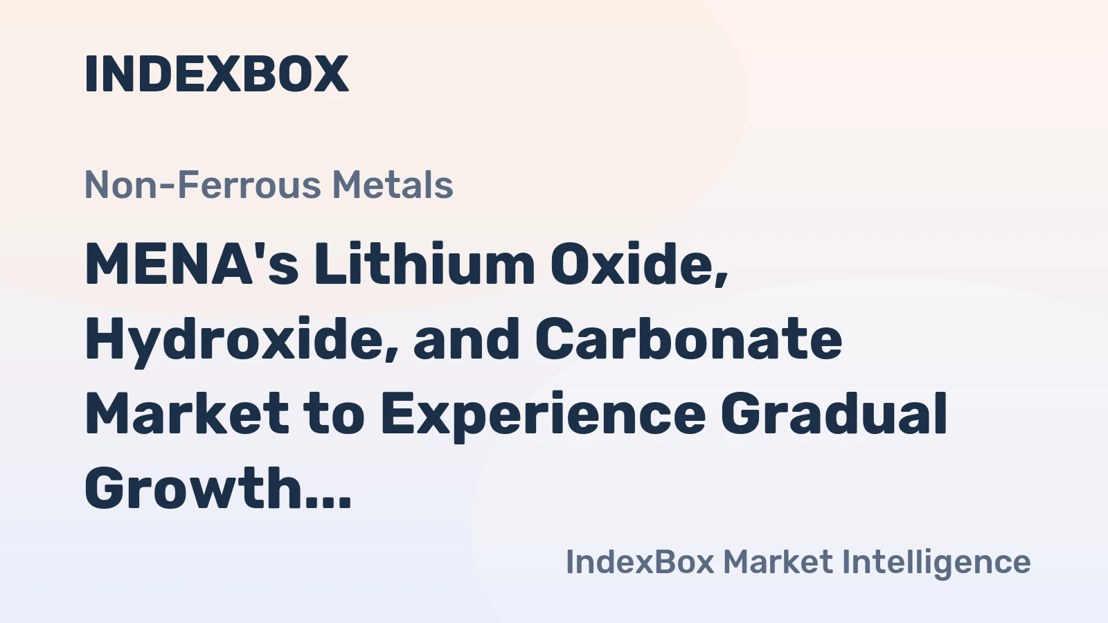 MENA's Lithium Oxide, Hydroxide, and Carbonate Market to Experience Gradual Growth, Reaching 2.5K Tons and $37M by 2035