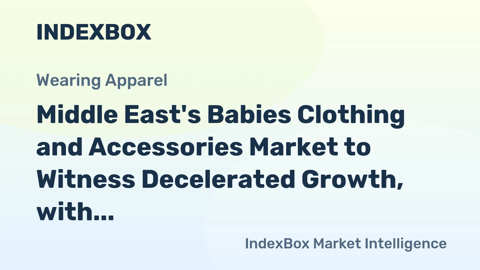 Middle East's Babies Clothing and Accessories Market to Witness Decelerated Growth, with Market Volume Reaching 142K tons and Market Value Hitting $1.9B by 2035
