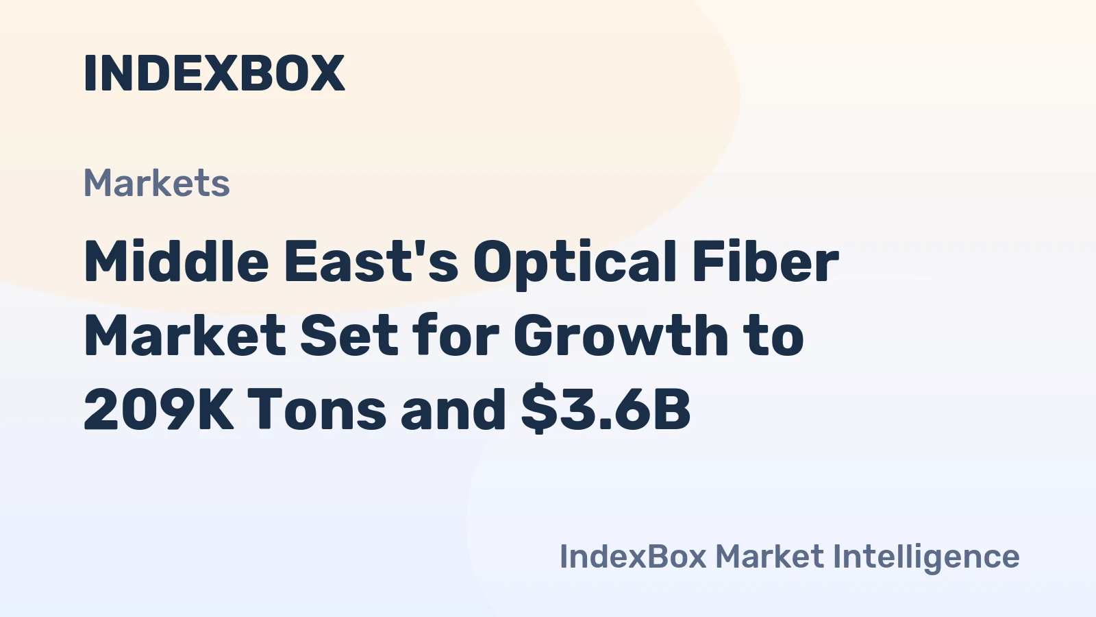 Middle East's Optical Fiber Market Set for Growth to 209K Tons and $3.6B