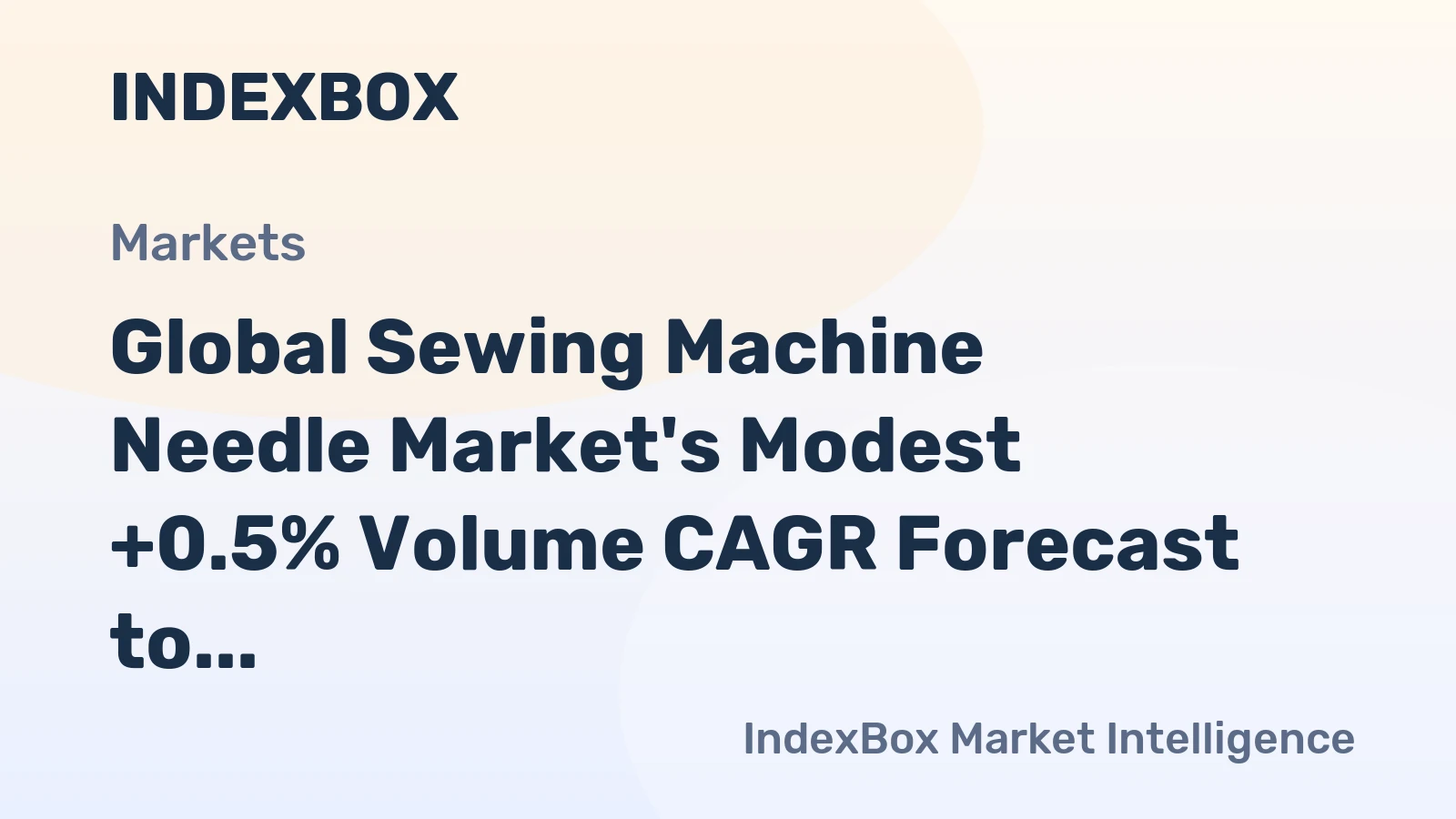 Global Sewing Machine Needle Market's Modest +0.5% Volume CAGR Forecast to 2035