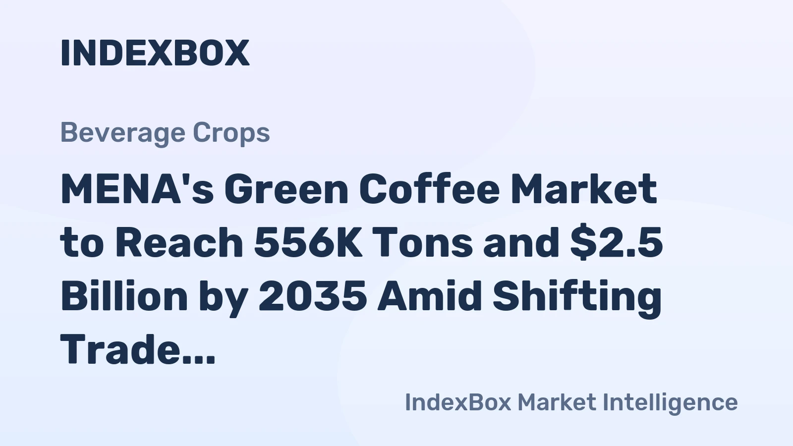 MENA's Green Coffee Market to Reach 556K Tons and $2.5 Billion by 2035 Amid Shifting Trade Dynamics