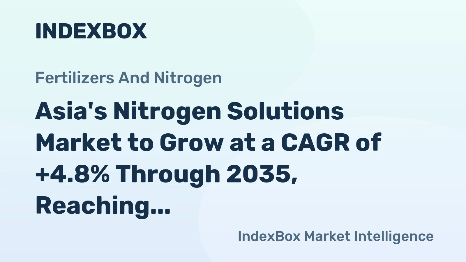 Asia's Nitrogen Solutions Market to Grow at a CAGR of +4.8% Through 2035, Reaching $78M in Value