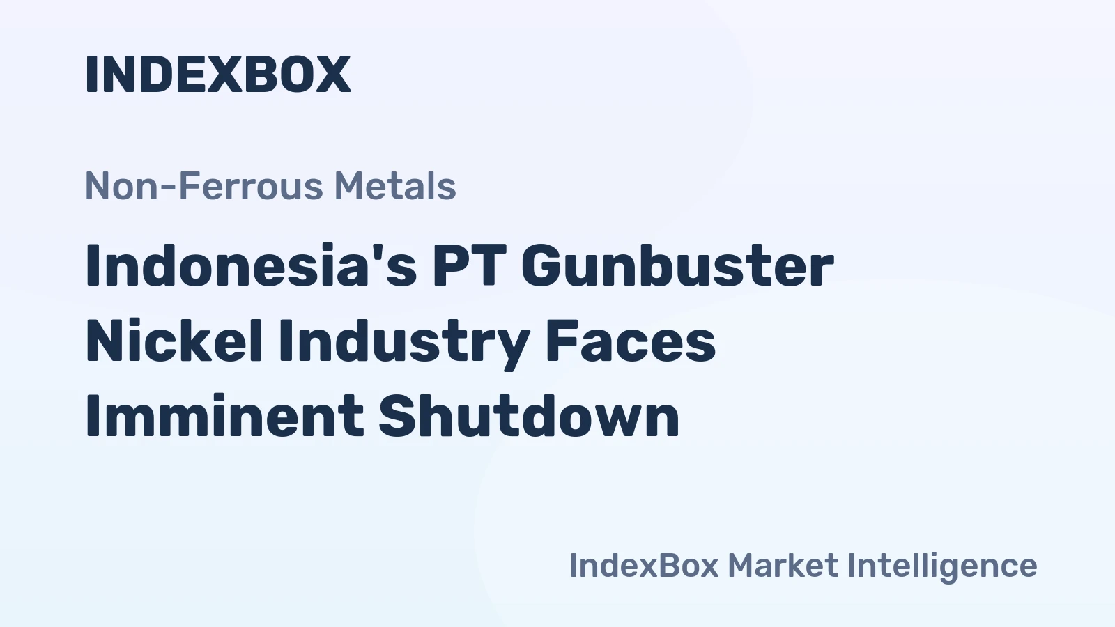 Indonesia's PT Gunbuster Nickel Industry Faces Imminent Shutdown