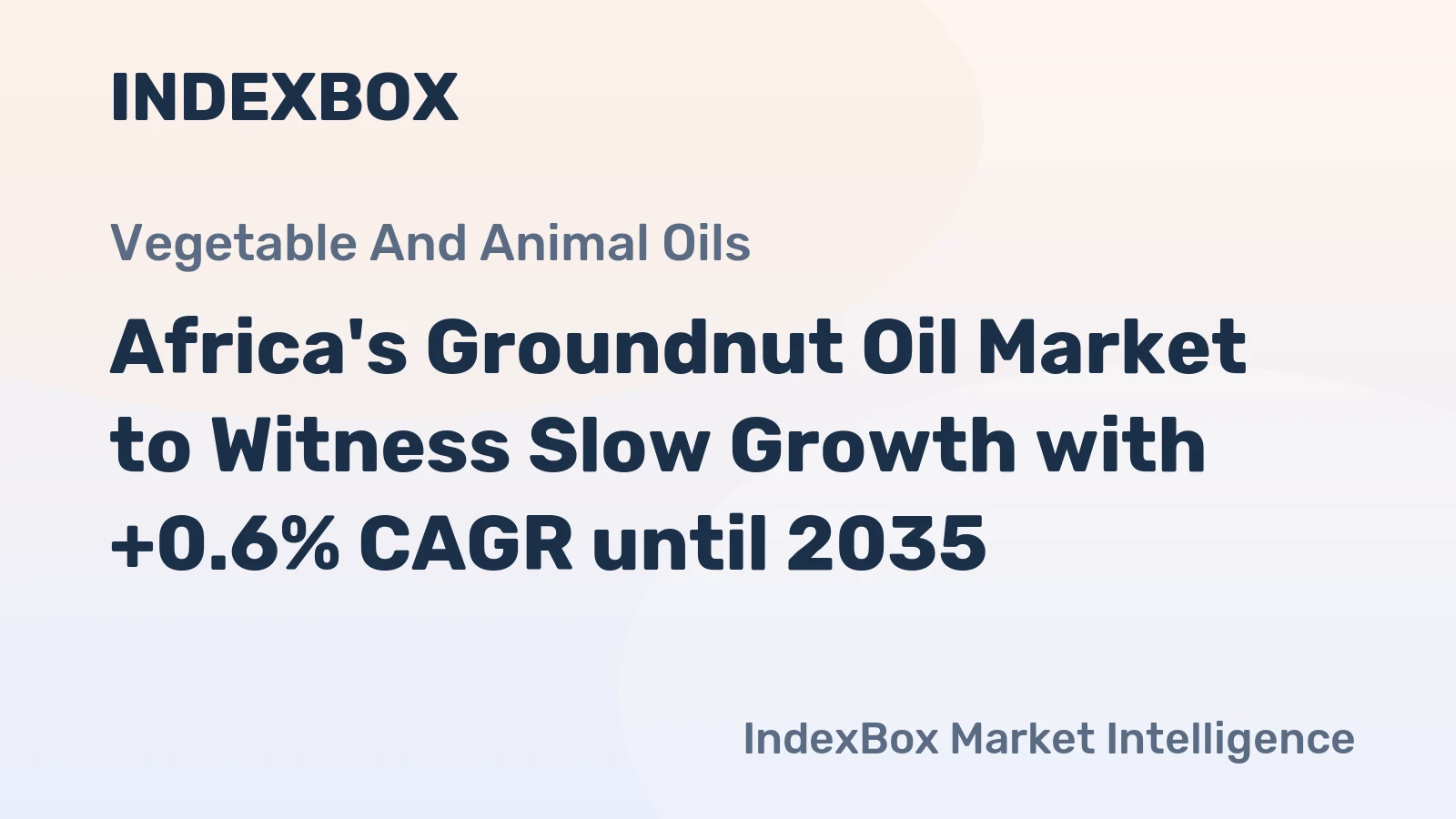 Africa's Groundnut Oil Market to Witness Slow Growth with +0.6% CAGR until 2035