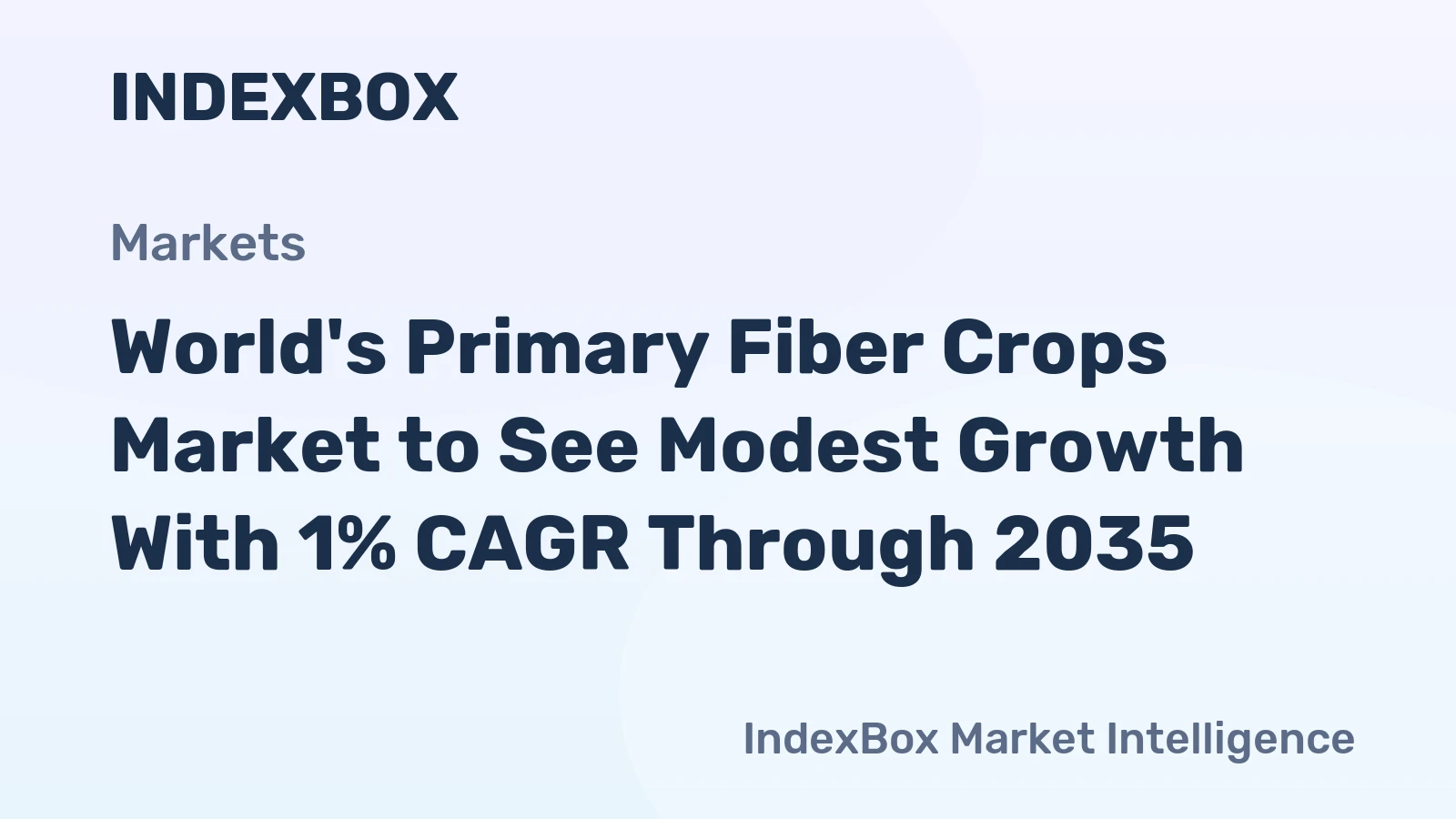 World's Primary Fiber Crops Market to See Modest Growth With 1% CAGR Through 2035