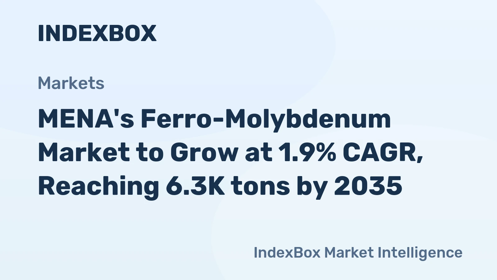 MENA's Ferro-Molybdenum Market to Grow at 1.9% CAGR, Reaching 6.3K tons by 2035