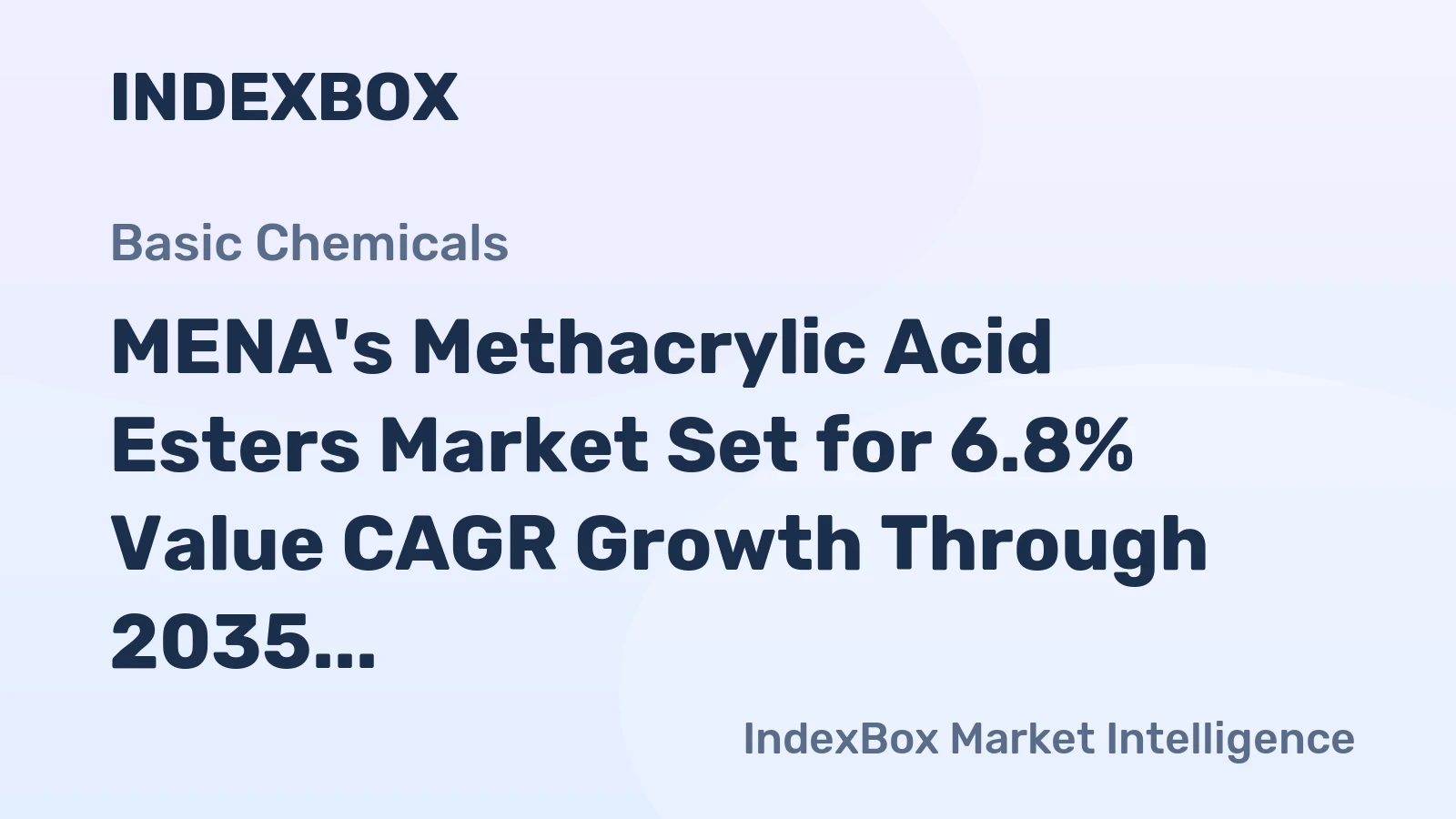 MENA's Methacrylic Acid Esters Market Set for 6.8% Value CAGR Growth Through 2035