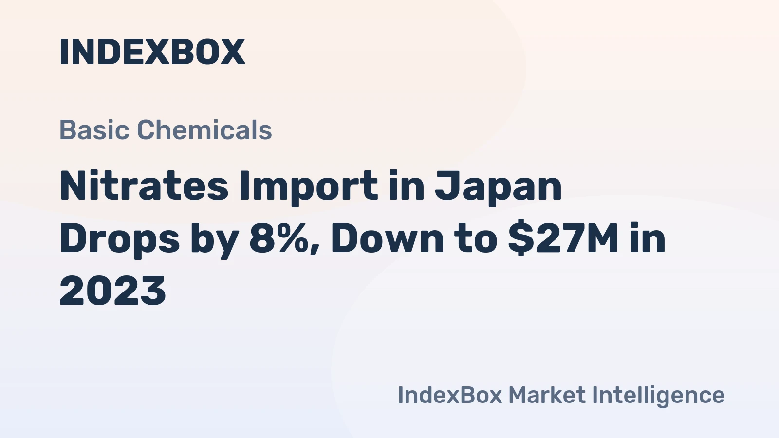 Nitrates Import in Japan Drops by 8%, Down to $27M in 2023