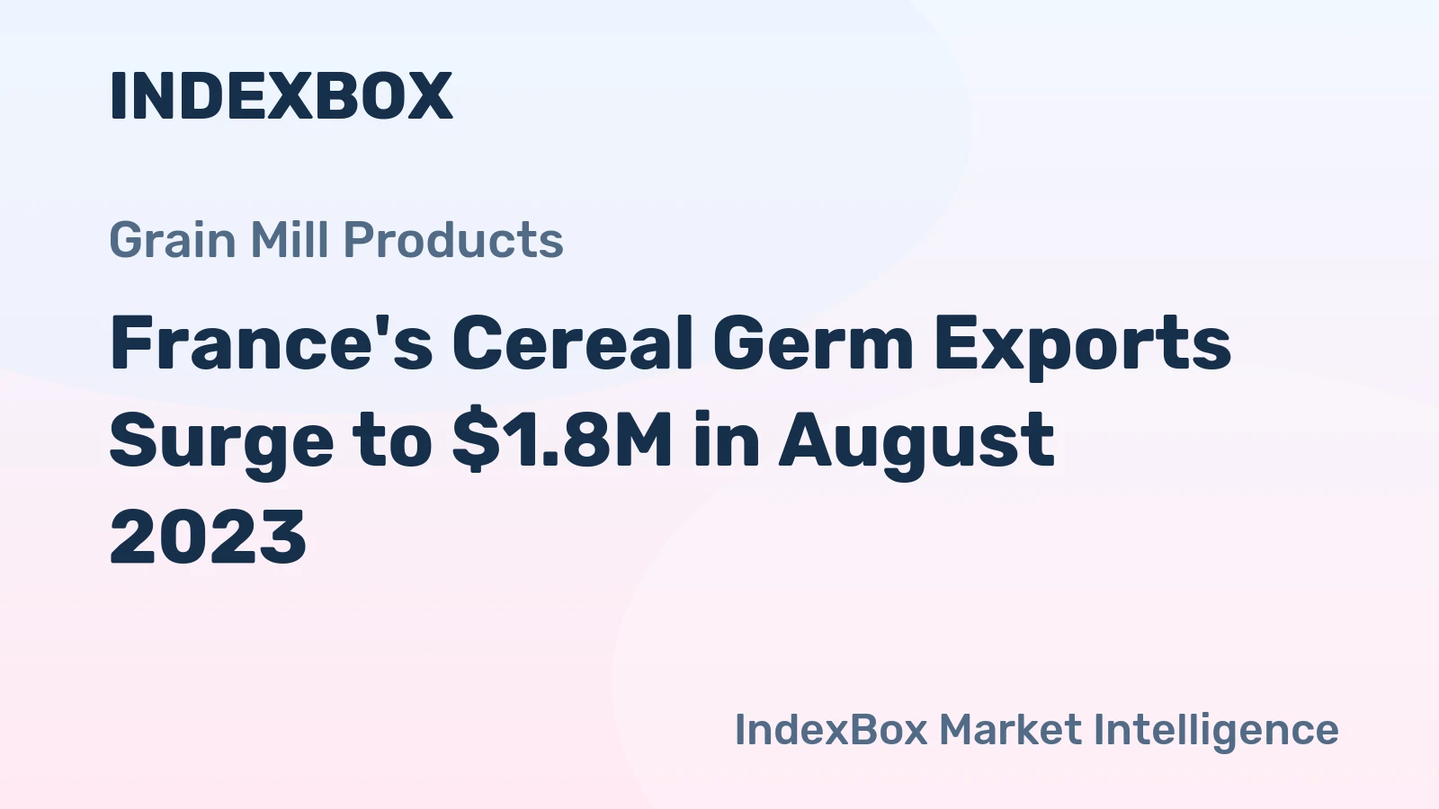 France's Cereal Germ Exports Surge to $1.8M in August 2023