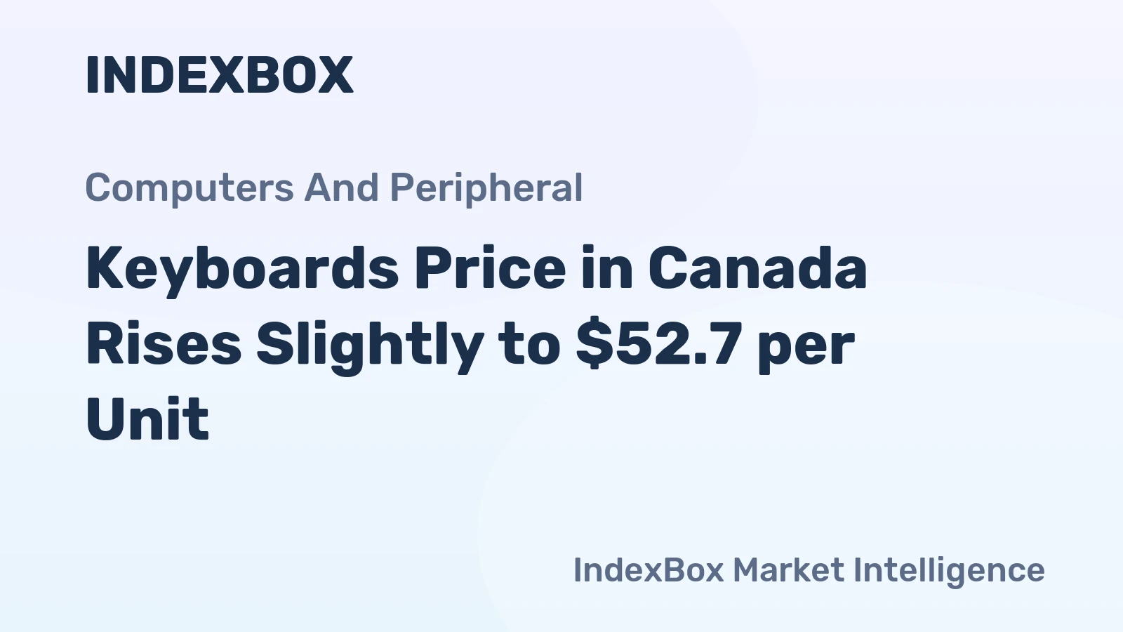 Keyboards Price in Canada Rises Slightly to $52.7 per Unit