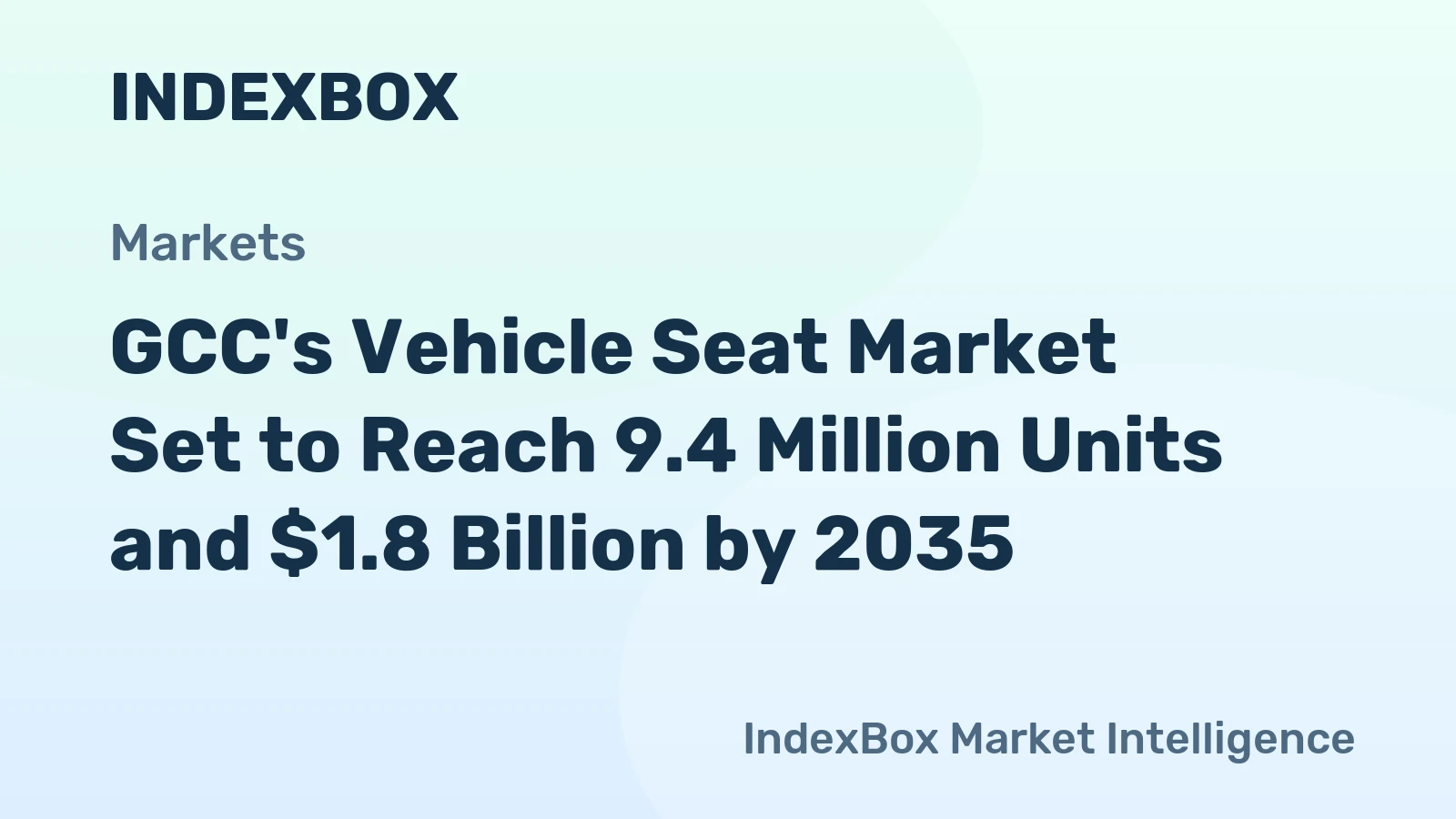 GCC's Vehicle Seat Market Set to Reach 9.4 Million Units and $1.8 Billion by 2035