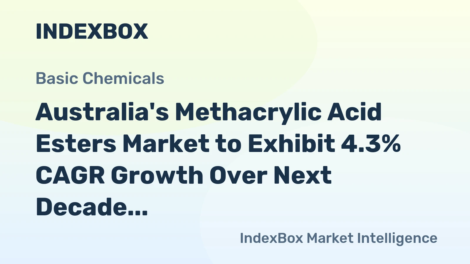 Australia's Methacrylic Acid Esters Market to Exhibit 4.3% CAGR Growth Over Next Decade