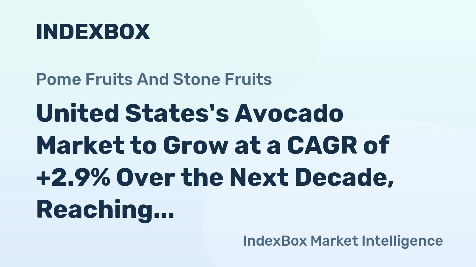 United States's Avocado Market to Grow at a CAGR of +2.9% Over the Next Decade, Reaching $5.5B by 2035
