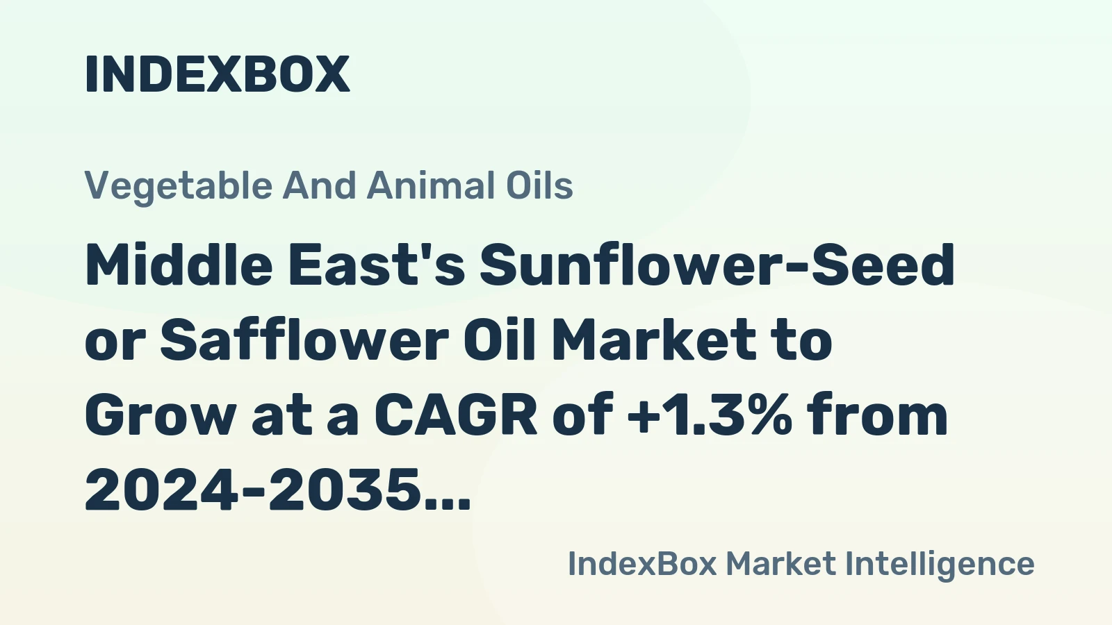 Middle East's Sunflower-Seed or Safflower Oil Market to Grow at a CAGR of +1.3% from 2024-2035