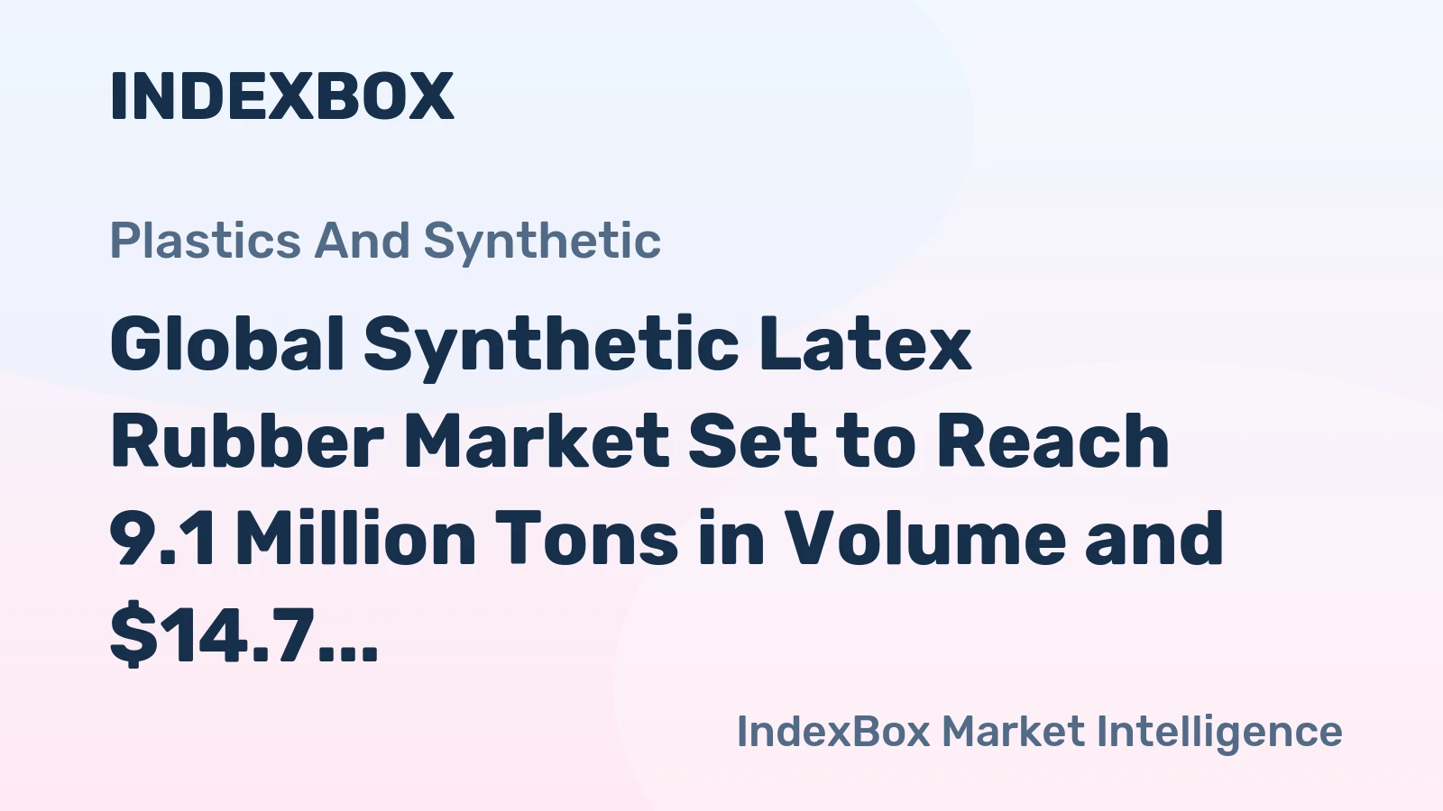 Global Synthetic Latex Rubber Market Set to Reach 9.1 Million Tons in Volume and $14.7 Billion in Value by 2035