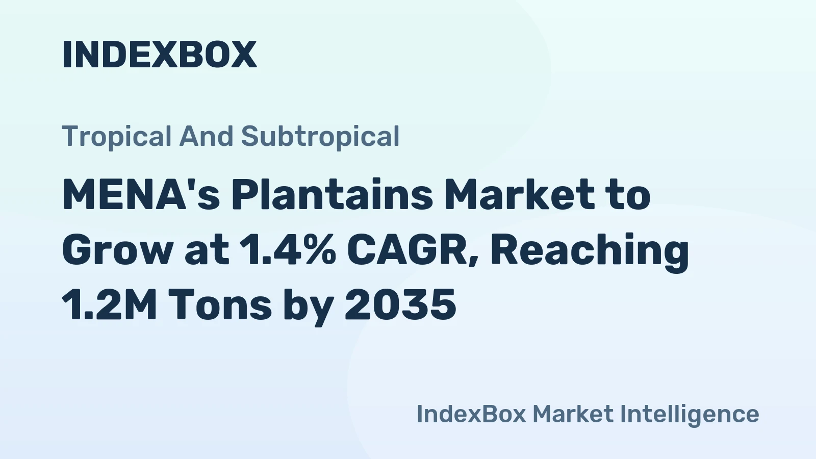 MENA's Plantains Market to Grow at 1.4% CAGR, Reaching 1.2M Tons by 2035