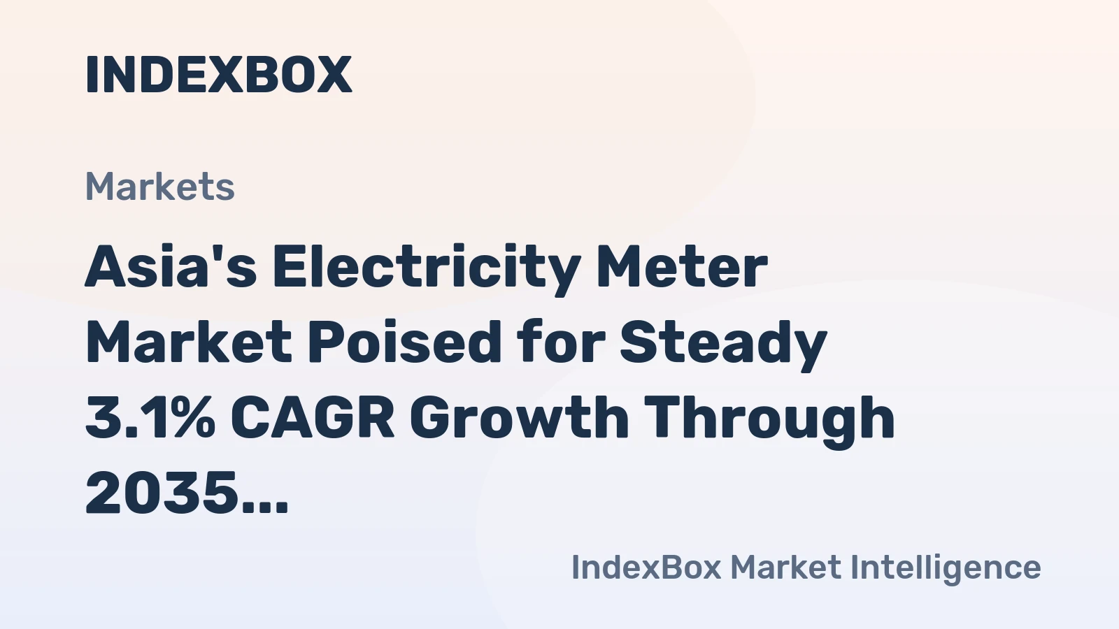 Asia's Electricity Meter Market Poised for Steady 3.1% CAGR Growth Through 2035