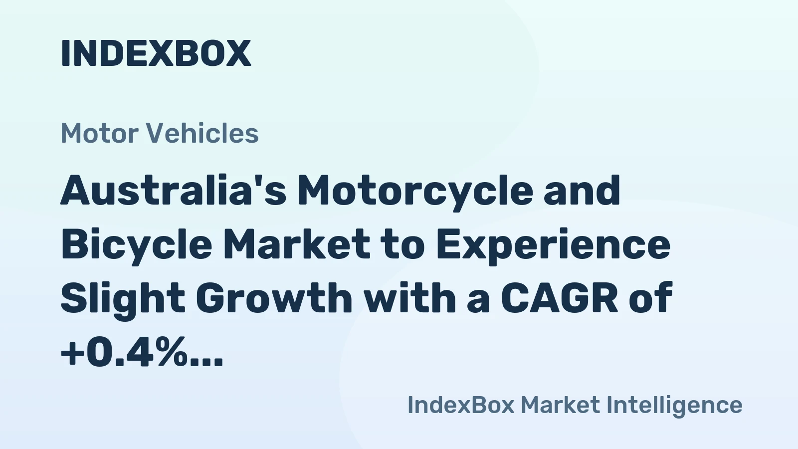 Australia's Motorcycle and Bicycle Market to Experience Slight Growth with a CAGR of +0.4%
