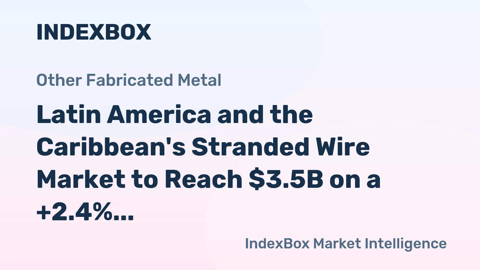 Latin America and the Caribbean's Stranded Wire Market to Reach $3.5B on a +2.4% Value CAGR