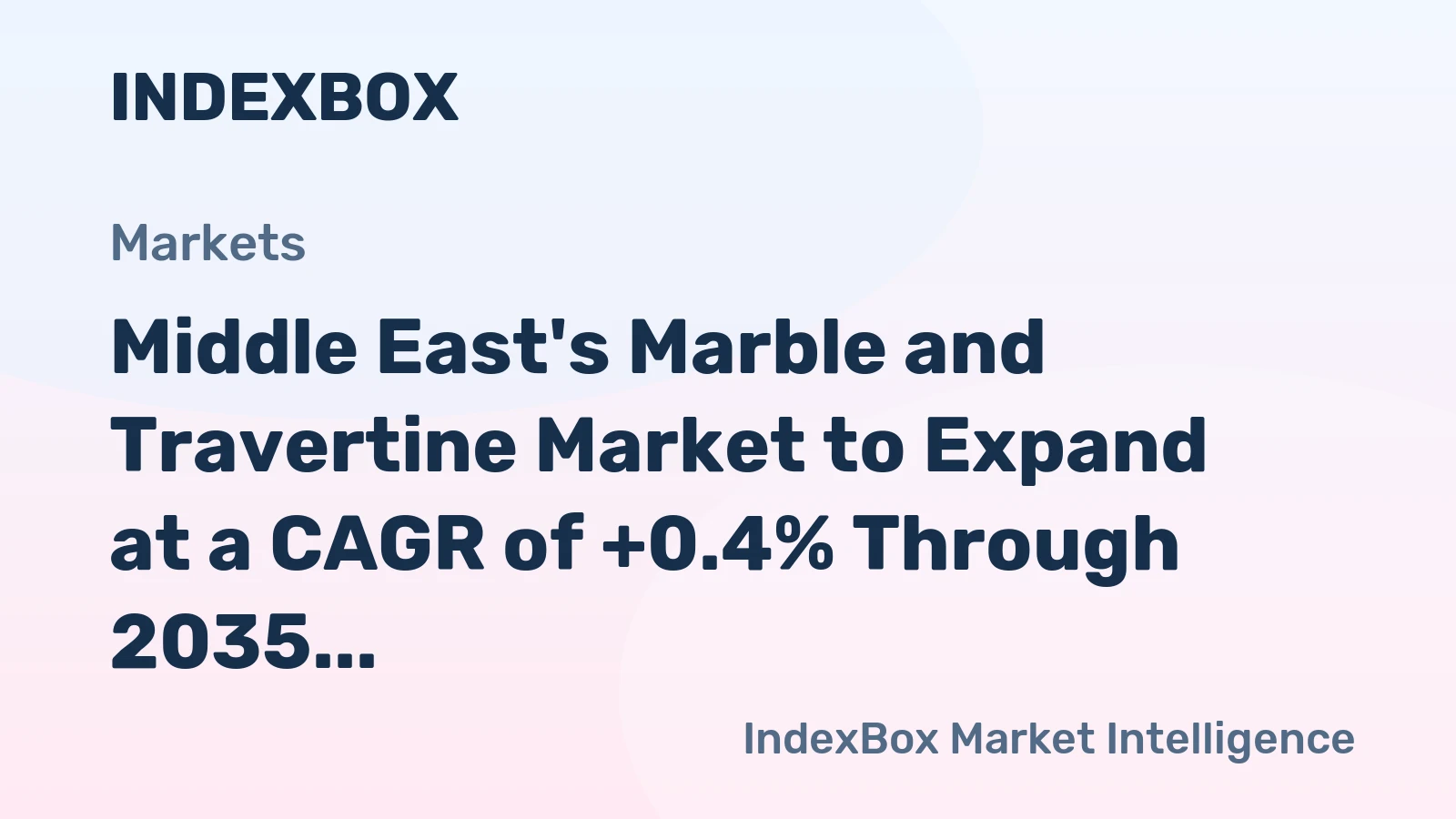 Middle East's Marble and Travertine Market to Expand at a CAGR of +0.4% Through 2035