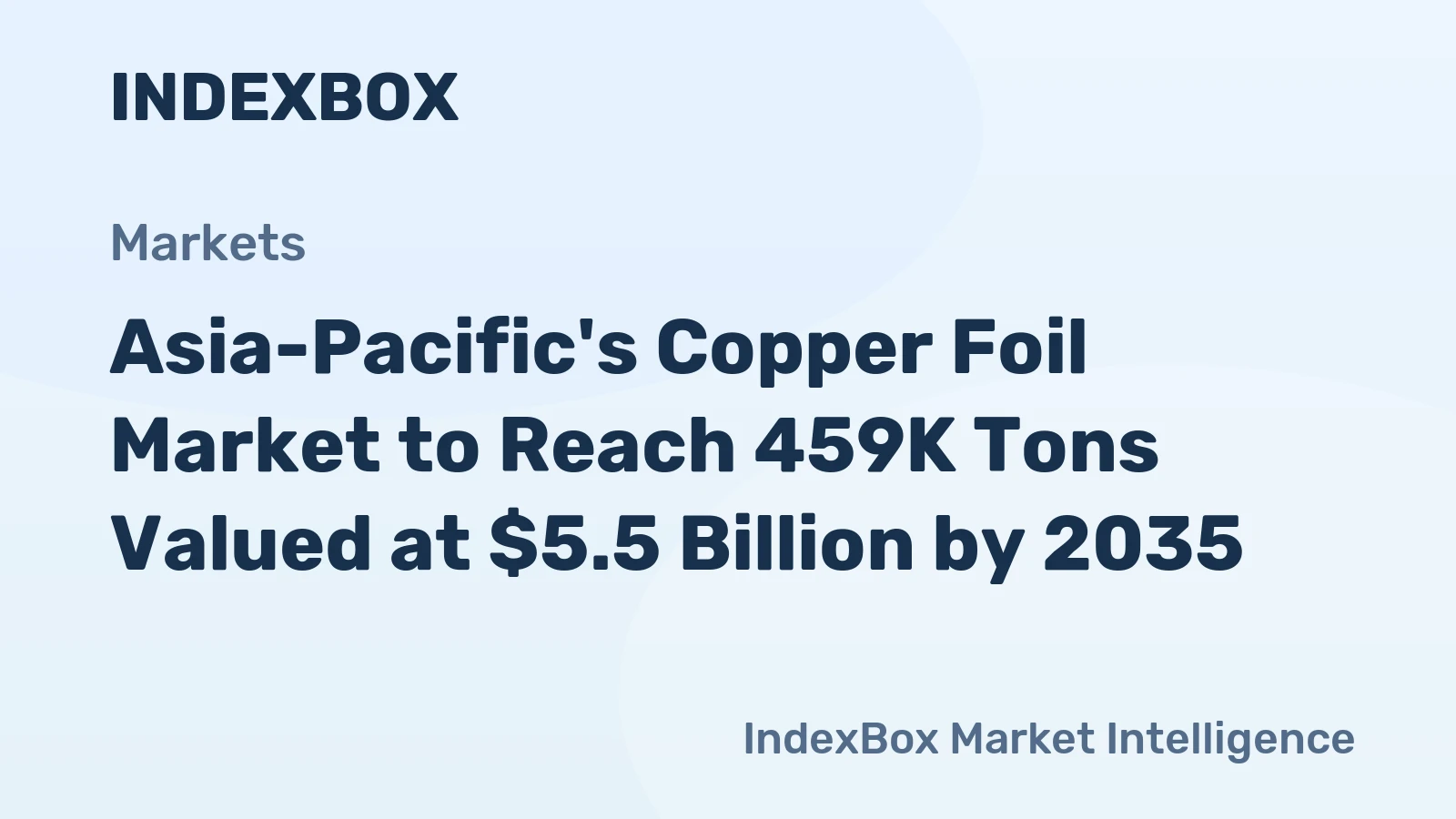 Asia-Pacific's Copper Foil Market to Reach 459K Tons Valued at $5.5 Billion by 2035