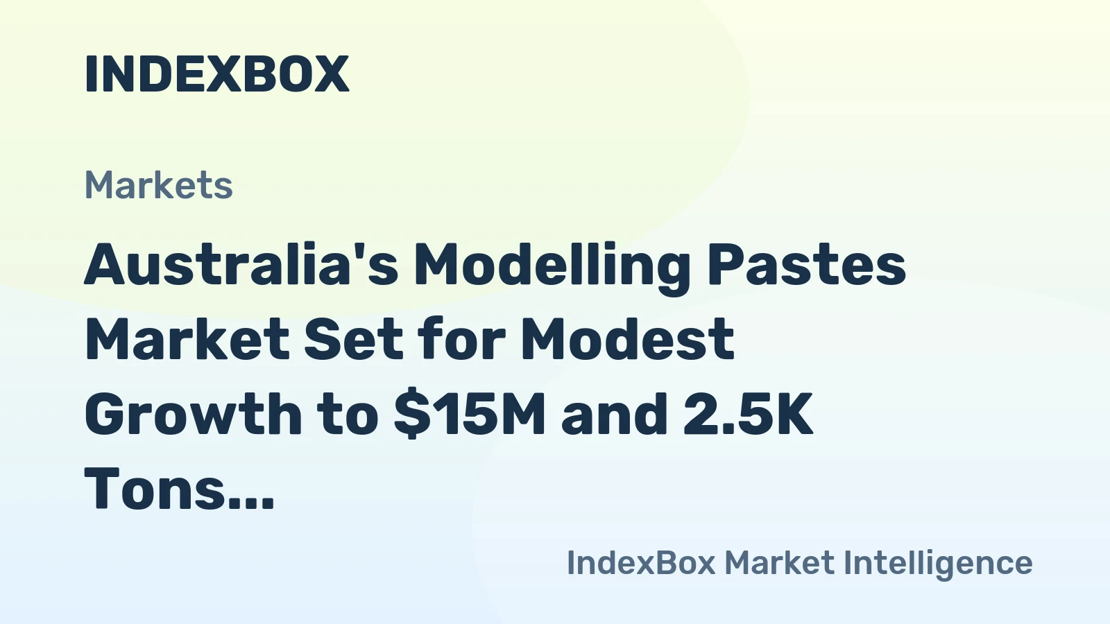 Australia's Modelling Pastes Market Set for Modest Growth to $15M and 2.5K Tons